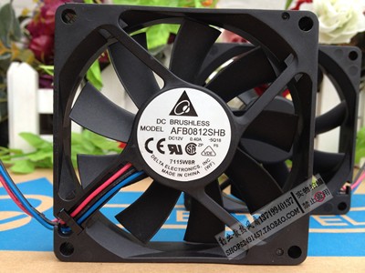 台达DELTA AFB0812SHB 8015 8CM大风量风扇12V 0.4A 三线测速风扇