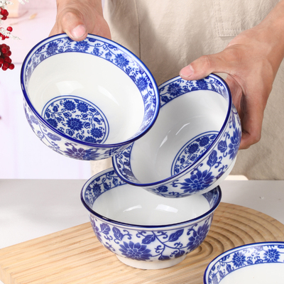 中式青花瓷家用陶瓷面碗