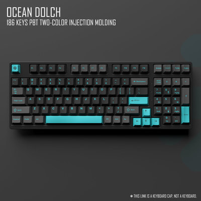 无铭诚品 Ocean Dolch原厂高度双色注塑186键帽PBT大全套