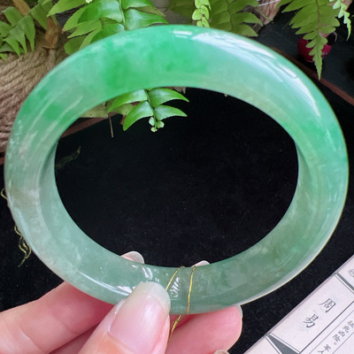 57圈口缅甸天然A货老坑种玉镯平洲翡翠手镯精选编号049D0331E