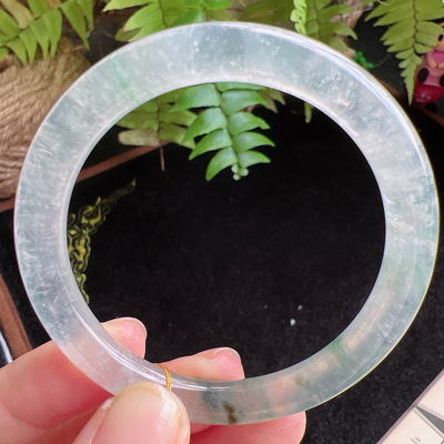 圆条49圈口缅甸天然A货老坑种玉镯平洲翡翠手镯精选编号059D0409E