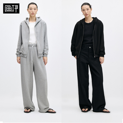画伊春秋短款连帽柔软基础款卫衣女修身百搭正肩合身外套6DWY5031