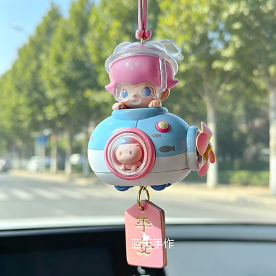 泡泡玛特车挂动物王国正品dimo翼龙滑翔伞汽车后视镜平安车挂礼物