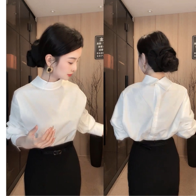 刘欣服饰 新款四季款设计感长袖打底T恤减龄显瘦轻奢气质上衣6364