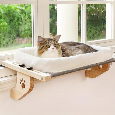 Pet Cat Hammock Window Sill Hanging Bed House with Warm