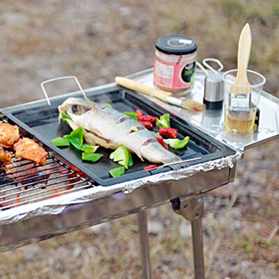 不锈钢折叠烧烤架户外家用木炭烧烤炉野外BBQ工具炉子耐用特厚