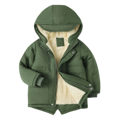 Y 85905 Fleece hooded swallowtail boys coat 加绒连帽燕尾男童