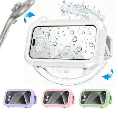 Waterproof Shower Phone Holder 360 Smooth Rotation AntiFog
