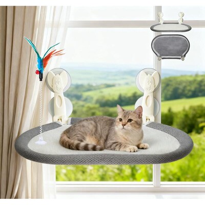 Folding Cat Hammock for Window 4 Strong Suction Cups Robust