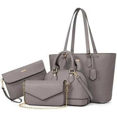 4PCS Women Fashion Handbags Purses Wallet Tote Shoulder