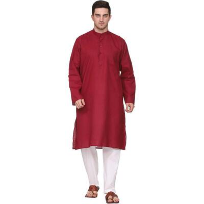 E 70627 Men's Cotton Side Slit Robe 男士侧开叉长袍 代发