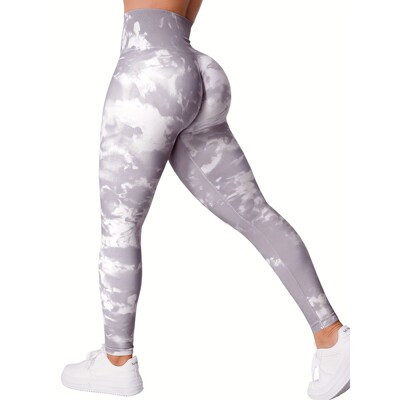 N 76111 Seams Tie Dye High Waist Yoga Pants 扎染高腰瑜伽