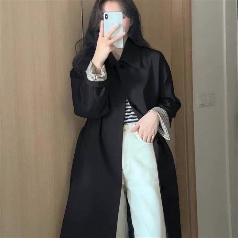 2026年新款秋季韩版英伦风中长款风衣外套早秋卡其色小个子大衣女