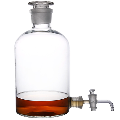 华鸥透明玻璃龙头瓶下口瓶无铅