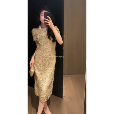 2N.COU妮蔻26夏新款重工镂空闪闪肌理感镂空短款连衣裙无袖&短袖