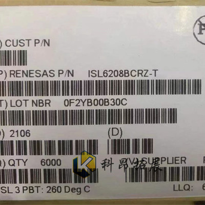 ISL6208BCRZ-T DFN8 丝印8BC 驱动器芯片 全新原装 BOM配单 咨询