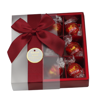 成品6粒欧式酒红套封巧克力喜糖