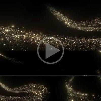 高清4K金色粒子冲屏唯美光影舞台VJ大屏晚会抒情环绕流体视频素材