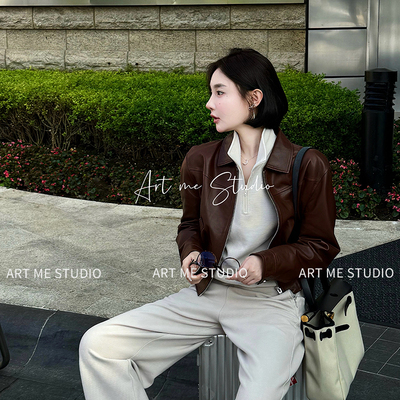 Artme瓜瓜呀【老友记皮衣外套】皮夹克皮衣女外套w24055