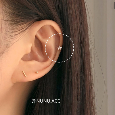 NUNU睡觉不摘迷你星星锆石耳钉