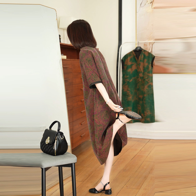 迪芬璐嘉香云纱真丝桑蚕丝连衣裙