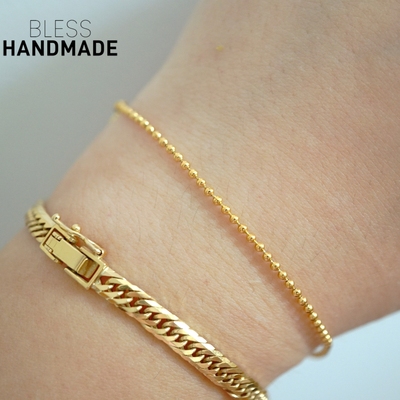 含金量5%美国14K包金珠手链