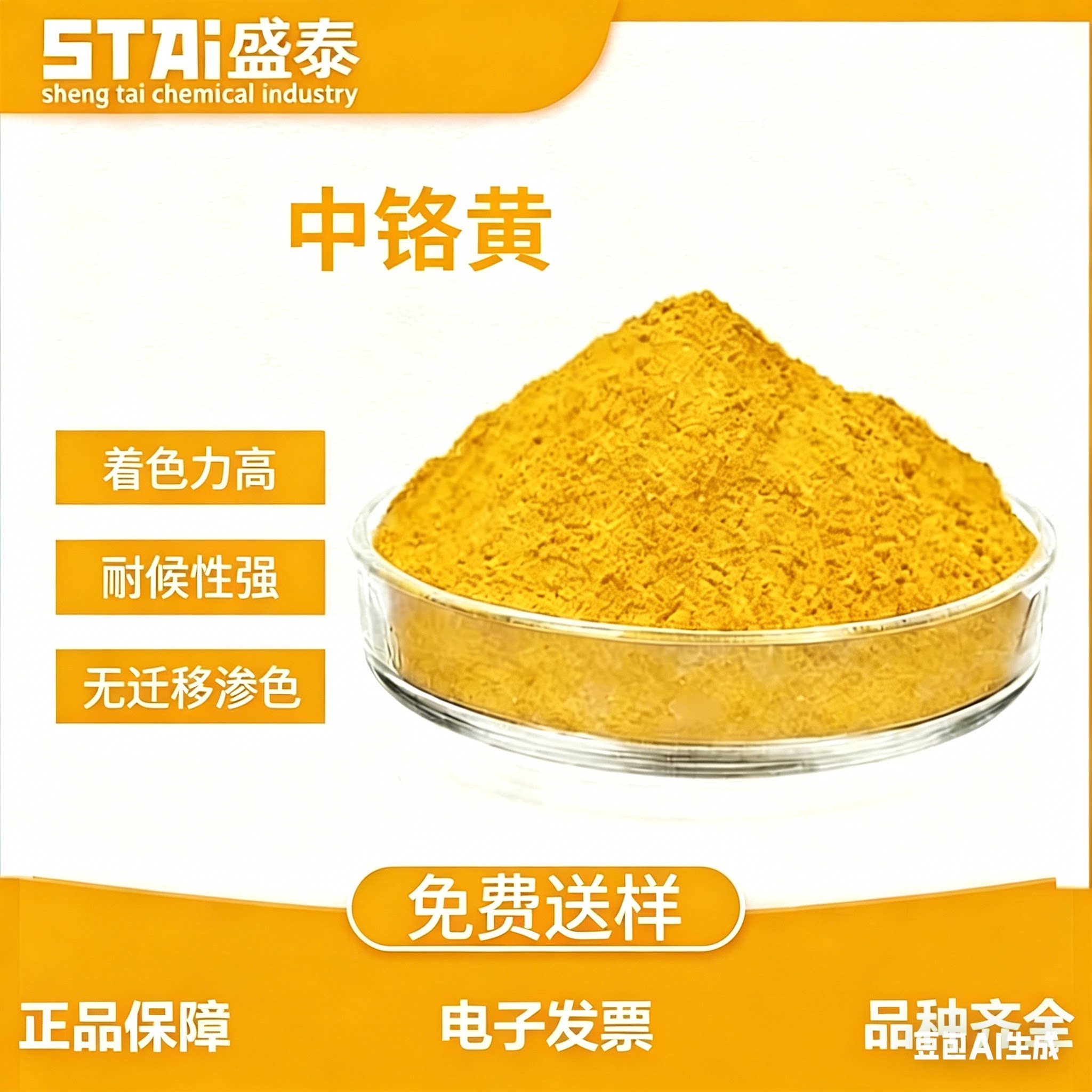 103中铬黄适用于涂料油墨油漆色浆文教用品塑料塑粉橡胶等