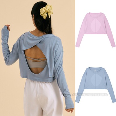 DHYANI女士开背瑜伽长袖T恤