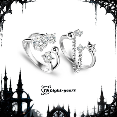 8光年韩版戒指极简镶嵌锆石轻奢