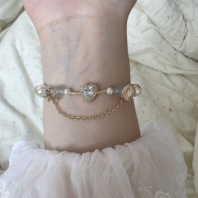 现货！多面体原创天然蓝玛瑙手链手串女款温柔可爱精致天然玛瑙石