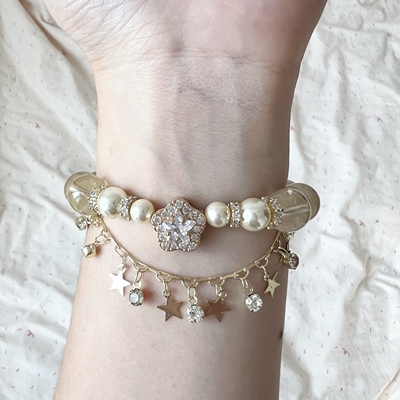 多面体原创天然巴西黄水晶黄阿赛手链手串女款温柔可爱精致小清新