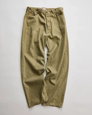 春夏新款亚麻棉混纺人字纹工装裤