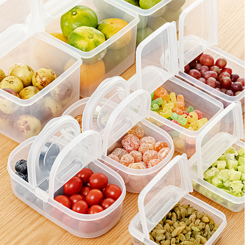 日本进口翻盖式保鲜盒食品级冰箱收纳盒水果零食干货多功能储物盒