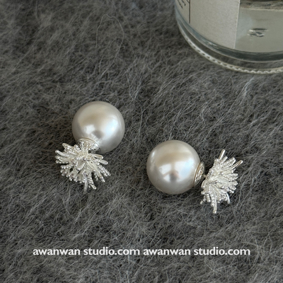 阿婉Wan烟花珍珠~一款两戴后挂式珍珠元素耳钉小众高级感大气耳环
