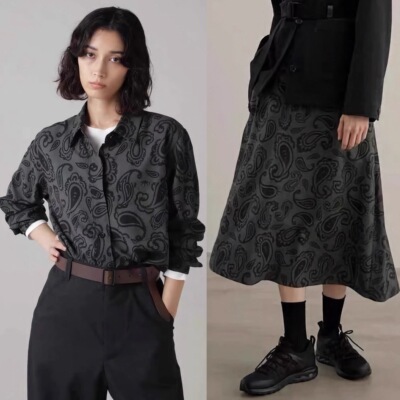 高支 贡缎棉 PAISLEY  MH 佩斯利 A字裙 英国小众  气质 衬衫 裙