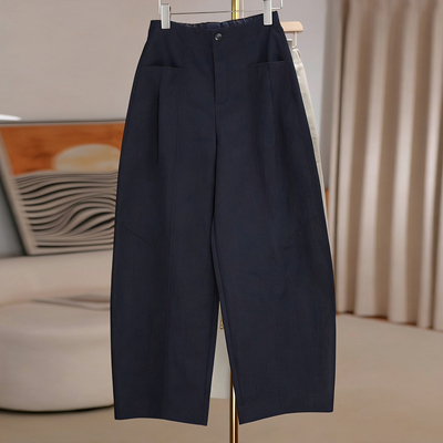 时尚百搭显瘦气质简约九分弯刀裤