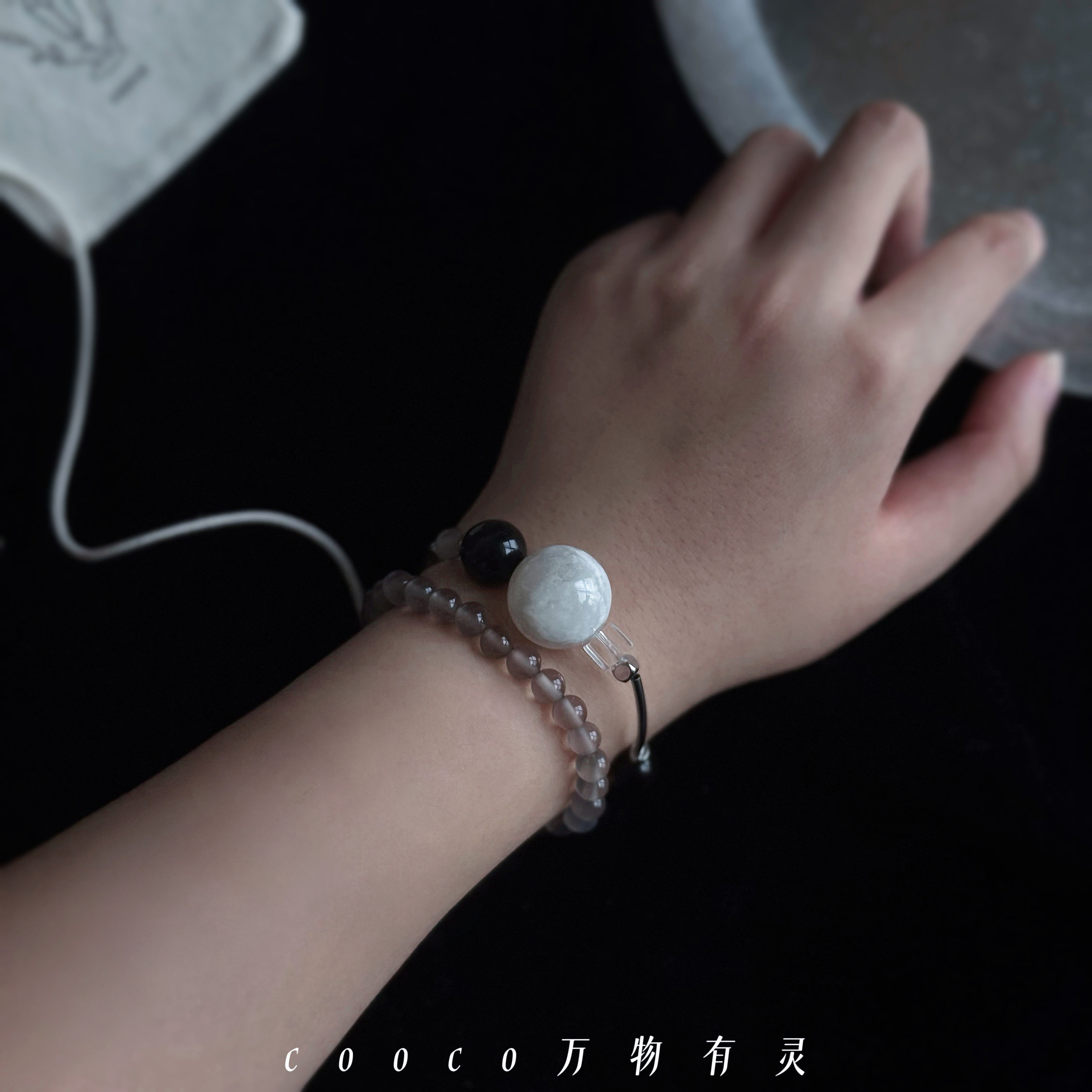 cooco万物有灵 星轨水晶手链幽灵月光石高级质感手串金水原创小众