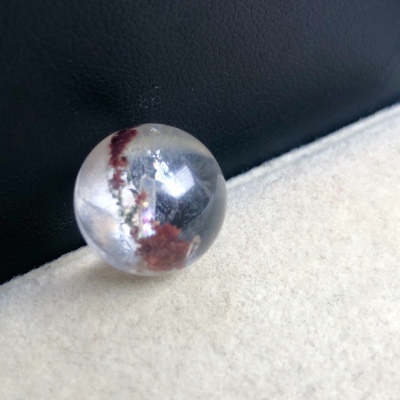 13.9mm(没有任何优化注胶)老矿天然水晶幽灵共生立体单珠