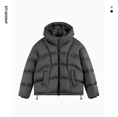 E77.GCCDUP松雪再临泡芙排骨90白鸭绒极地热曲线连帽衍缝羽绒服