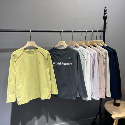7A抗菌+冷感科技！春秋男女速干透气户外撞色运动休闲圆领长袖T恤