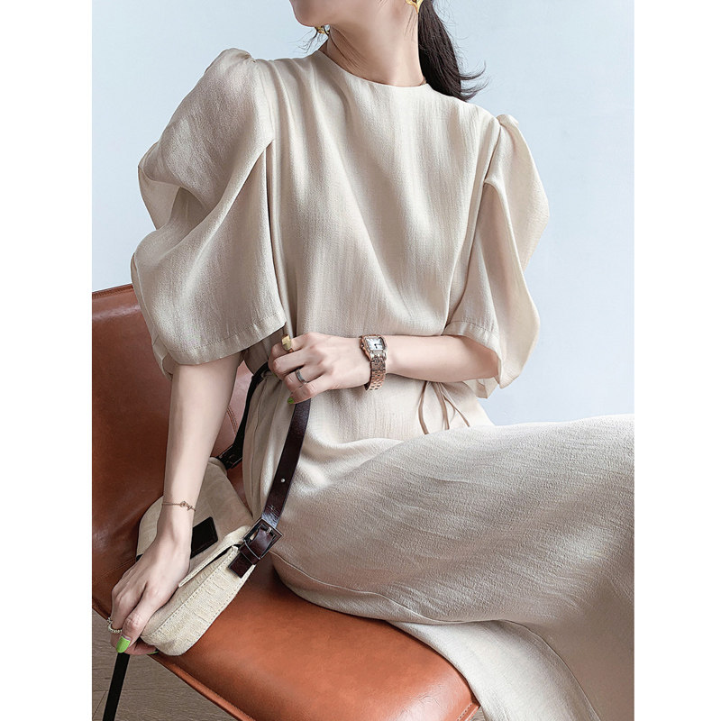 AKSAYA高端定制高级感气质天丝连衣裙女装法式复古温柔轻熟风夏季_虎窝淘