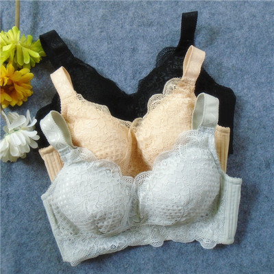 无钢圈 薄杯内里100%棉大尺码全罩杯 BCDEF杯 大胸显小五排扣内衣