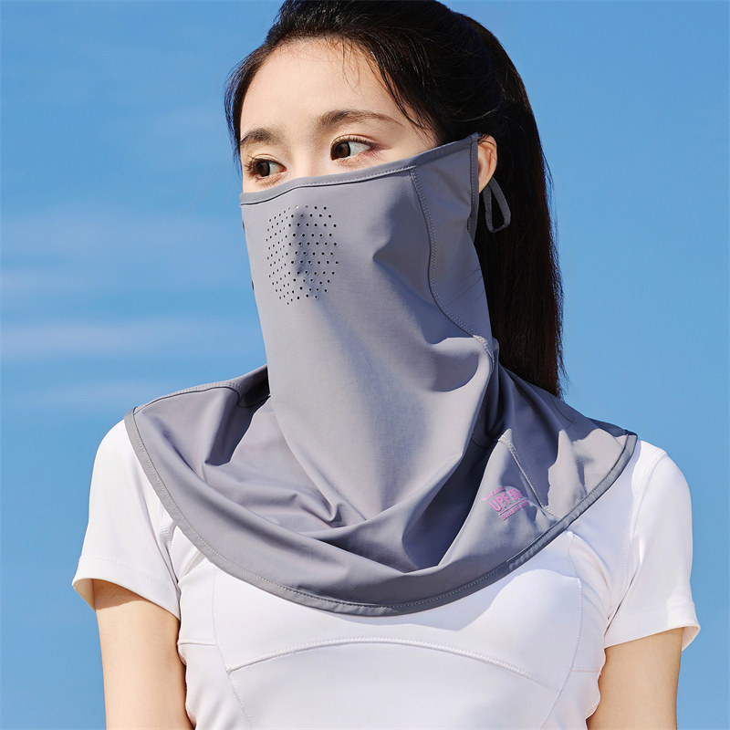 防晒面罩女透气遮阳全脸防紫外线脖子护颈围脖套开车面纱冰丝口罩