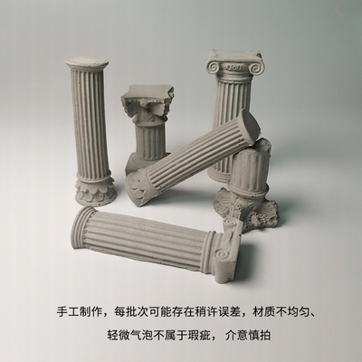 建筑废墟欧式罗马柱水泥混凝土鱼缸造景创意装饰水泥布景桌面摆件