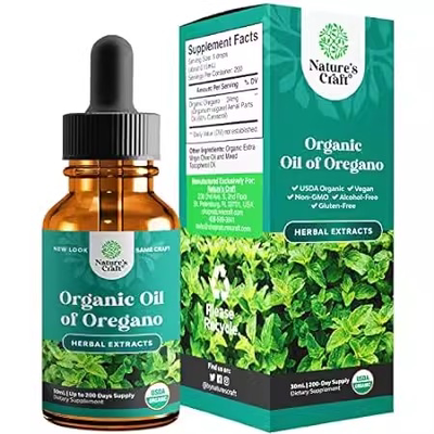 Oregano Oil Organic Liquid Drops for Adults and Kids - Su