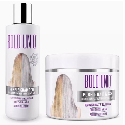 Bold Uniq Purple Shampoo & Mask Bundle. Eliminates Brassy Ye