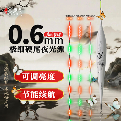 喜马罗庄周梦蝶夜光漂尾 高灵敏可调光变色日夜两用原装正品漂尾