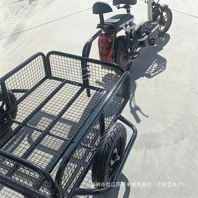 拆牵引拉货快后挂二轮车后面旅游电动车摆摊子拖斗三轮摩托小拖车