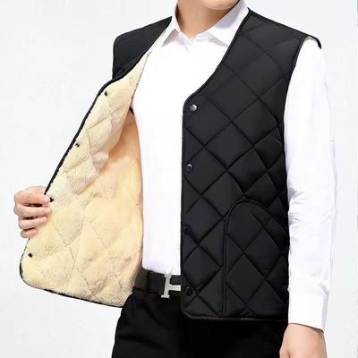 秋冬季款棉马甲男士短款加绒加厚内穿保暖帅气大码坎肩中年爸爸装