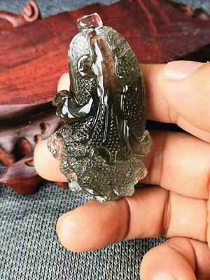 水晶天然大白菜吊坠绿幽灵